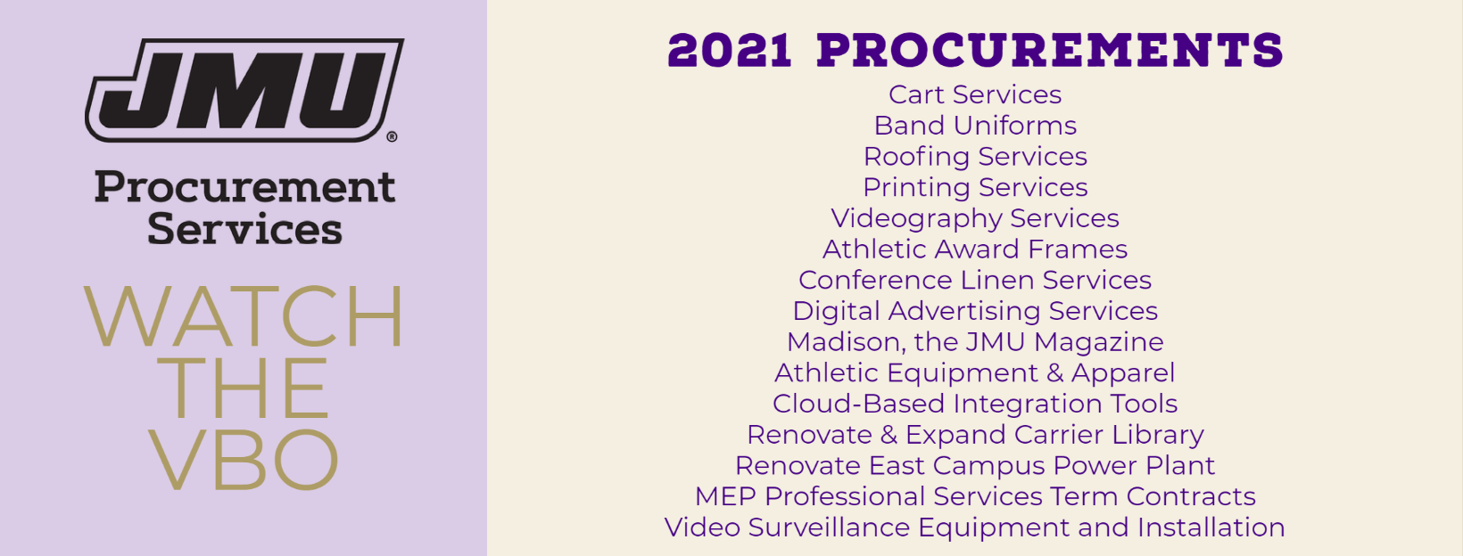 Future Procurements 2021 - JMU